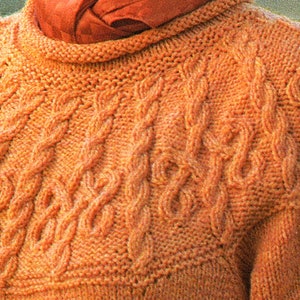Ladies Cable Detail Long Line Sweater Knitting Pattern.to Fit 32" - 42 ...