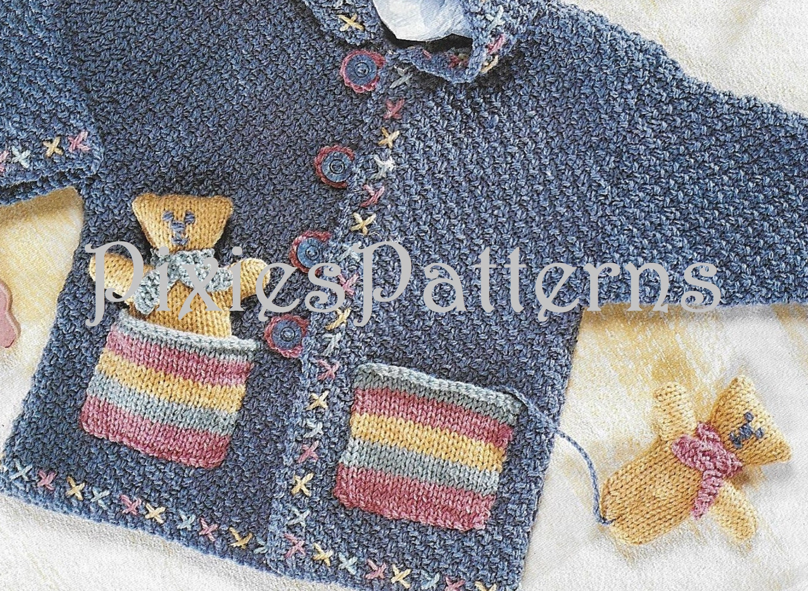 Baby/toddler's Cute Hooded Jacket & Teddy Knitting - Etsy