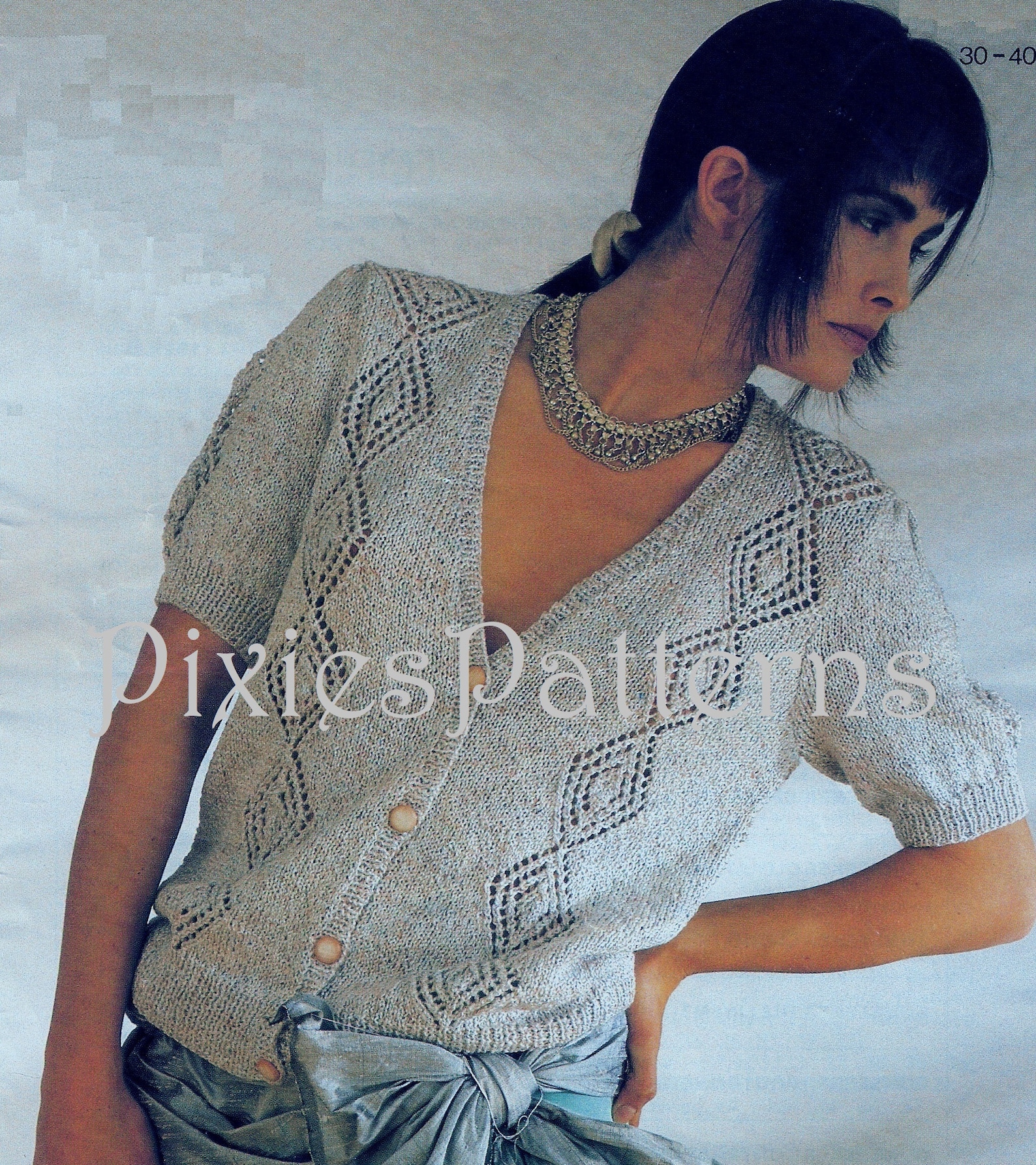 Ladies Short Sleeve Cardigan Knitting Pattern PDF in English Only ...