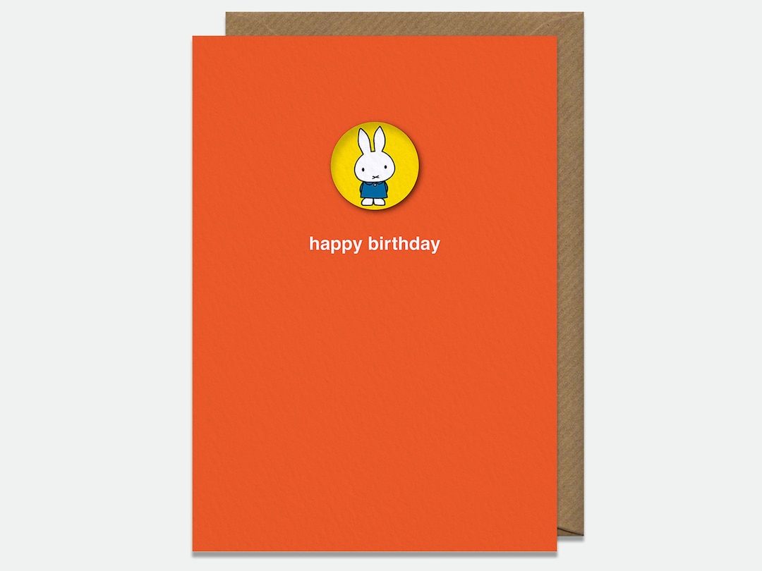 Miffy Birthday Card With Button Badge Attached miffy17 - Etsy