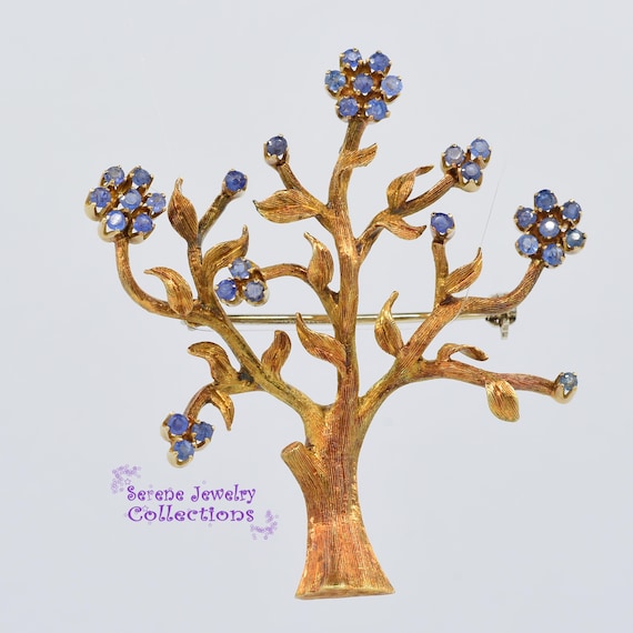 Cartier 18k Solid Yellow Gold Blue Sapphire Tree of L… - Gem