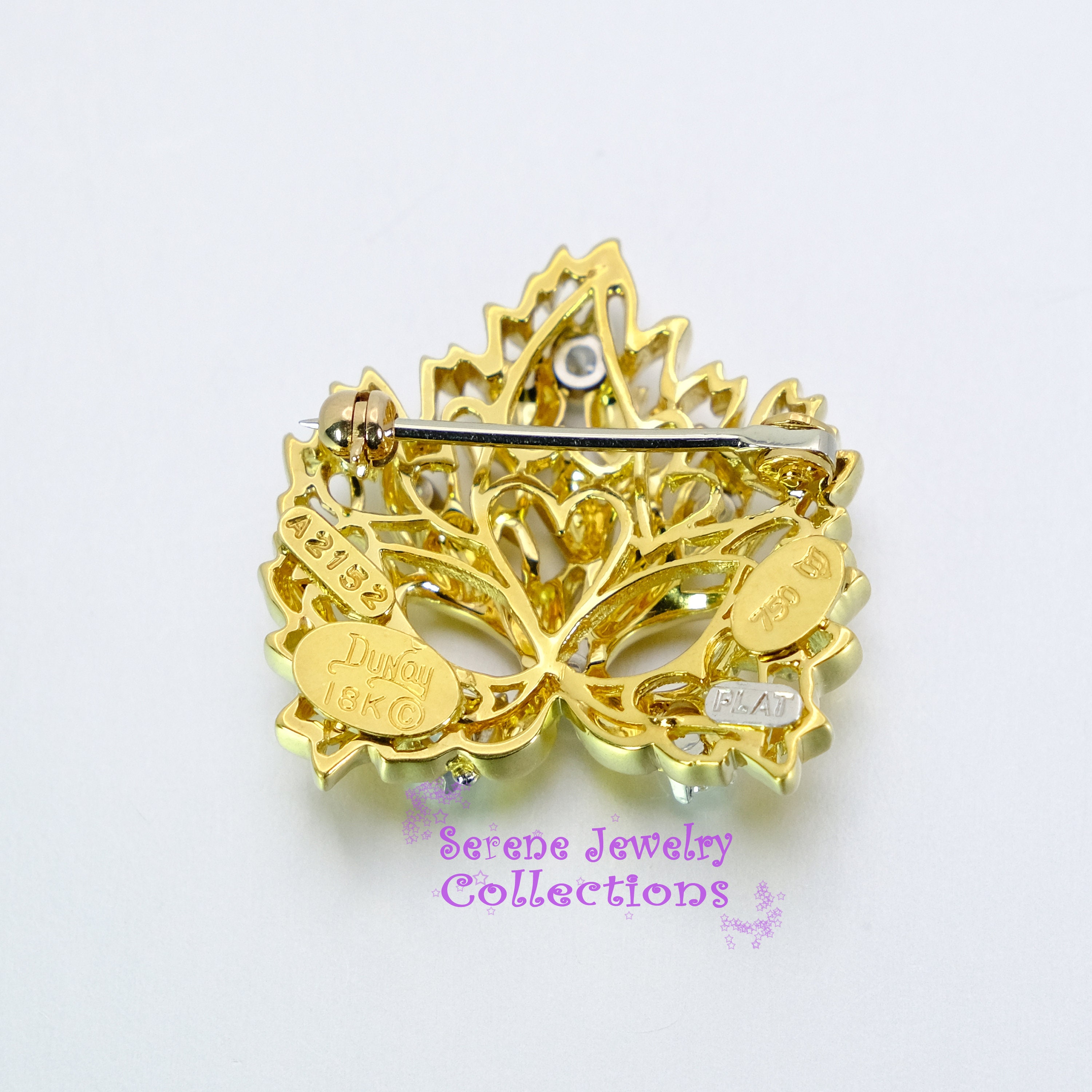 Henry Dunay Diamond 18k Yellow Gold Platinum Mask Brooch Vintage - Etsy