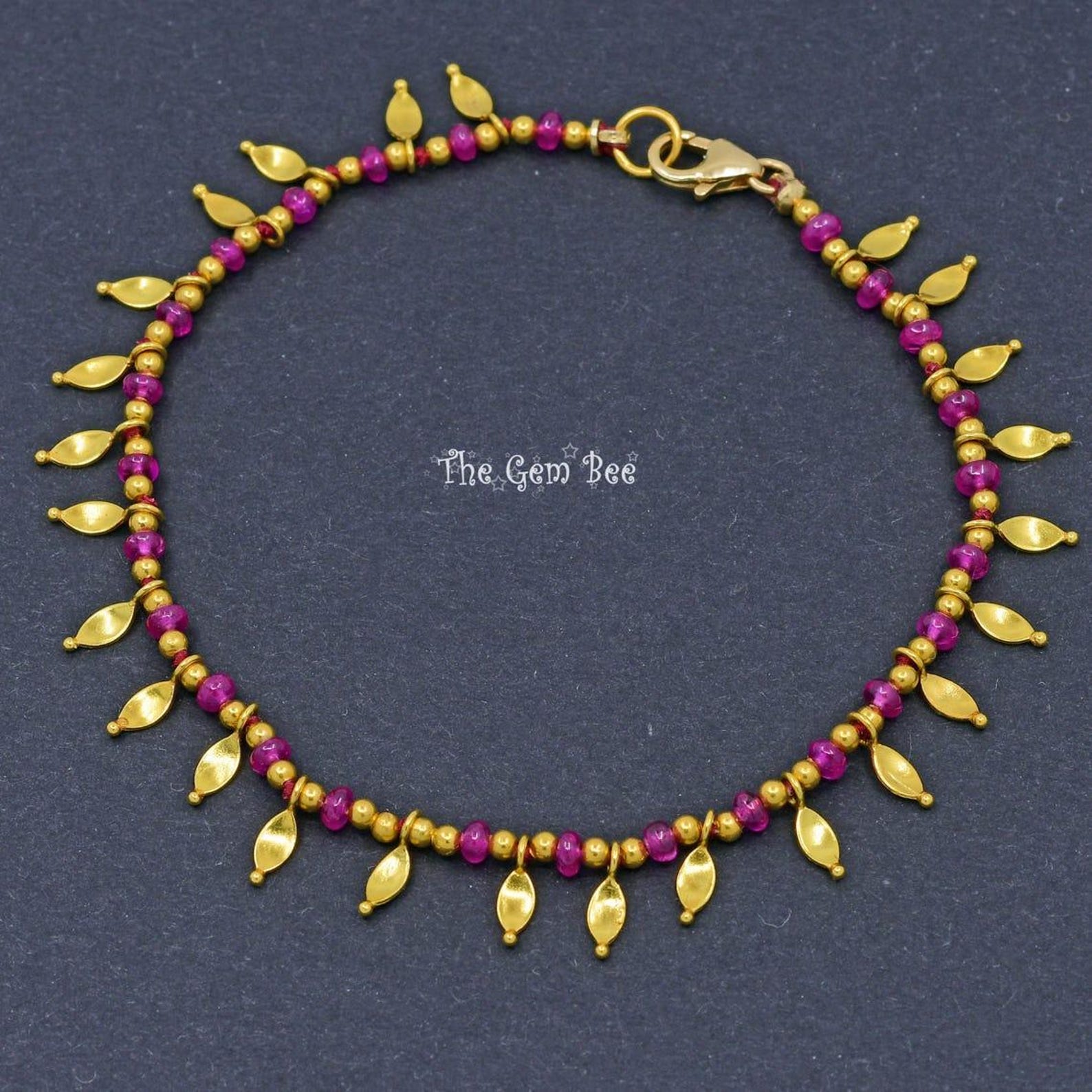 18k Solid Gold Gem Grade Fine Burmese Ruby Smooth Rondelles Beads 7 ...