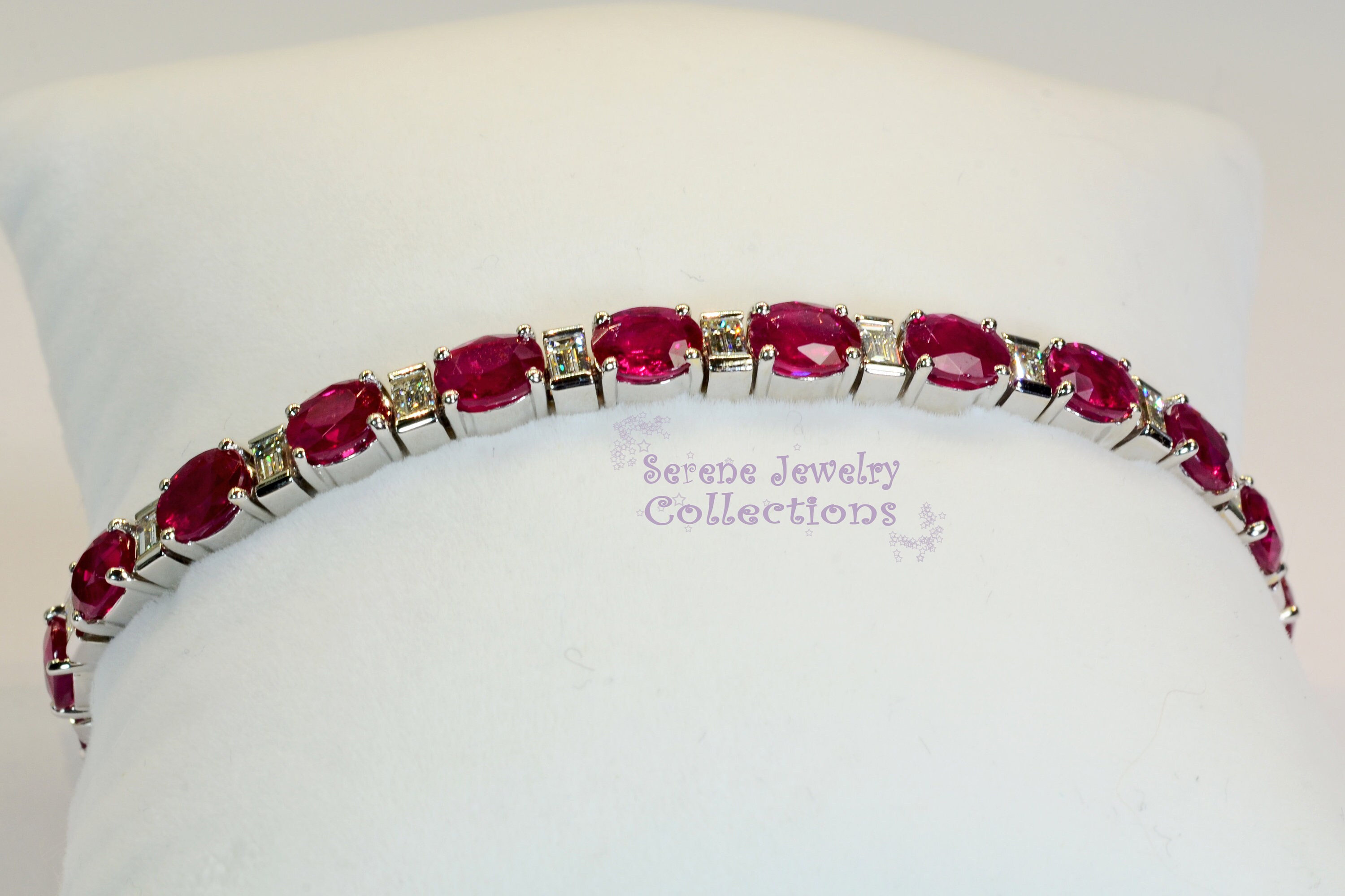 13.7ct Ruby Diamond Bracelet 18k Solid Gold Vintage 6.3 Inch - Etsy