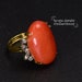 Japanese Momo Coral Diamond 18k Gold Ring Vintage Ring Size 6 - Etsy