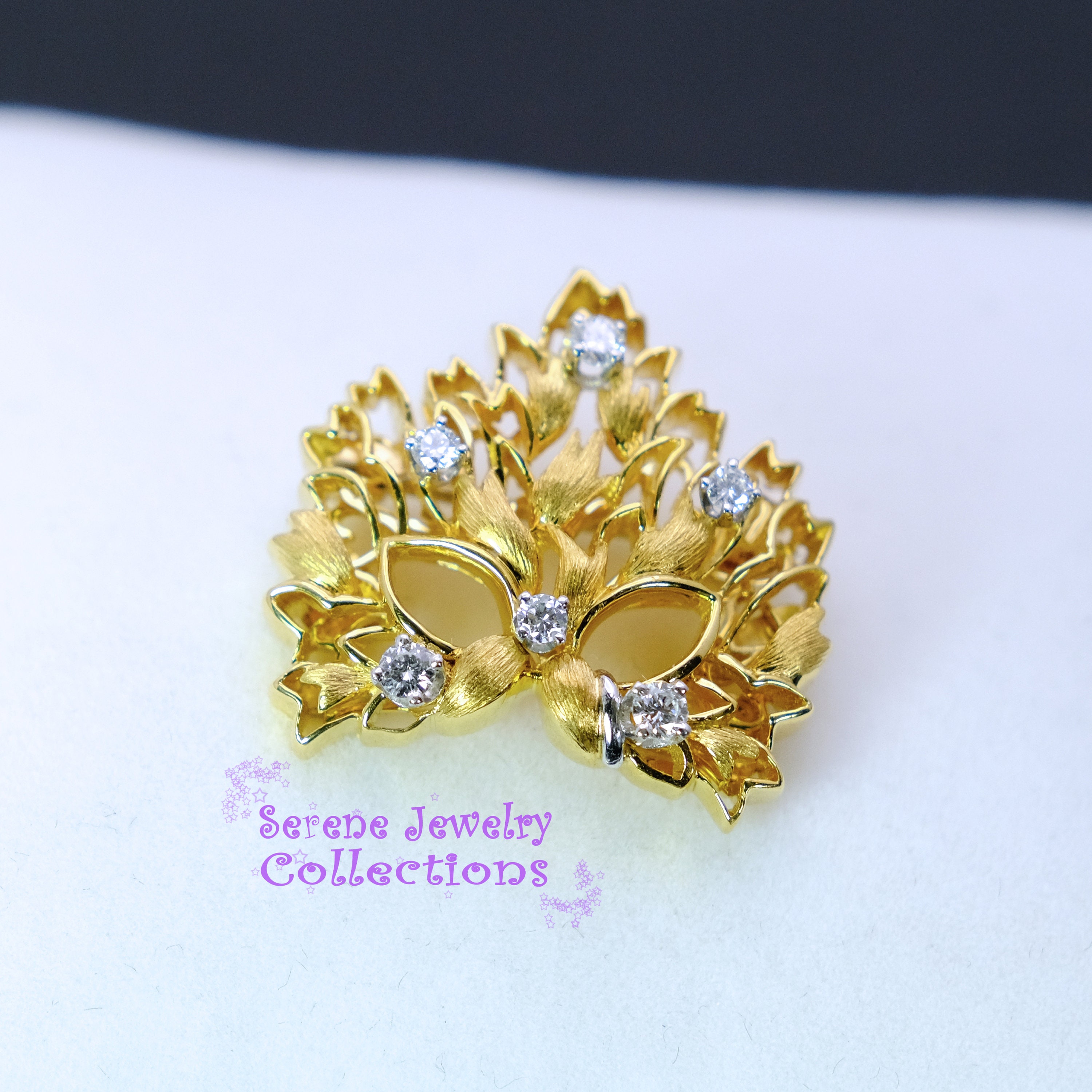 Henry Dunay Diamond 18k Yellow Gold Platinum Mask Brooch Vintage - Etsy