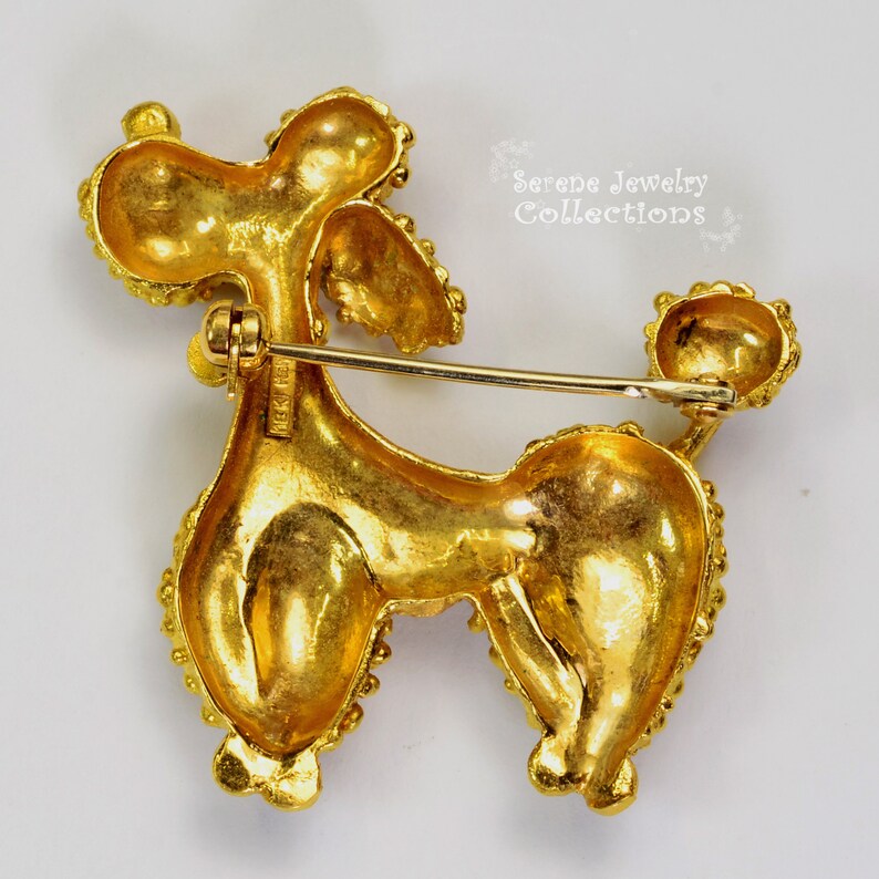 Enamel 18K Gold Poodle Brooch Vintage - Etsy