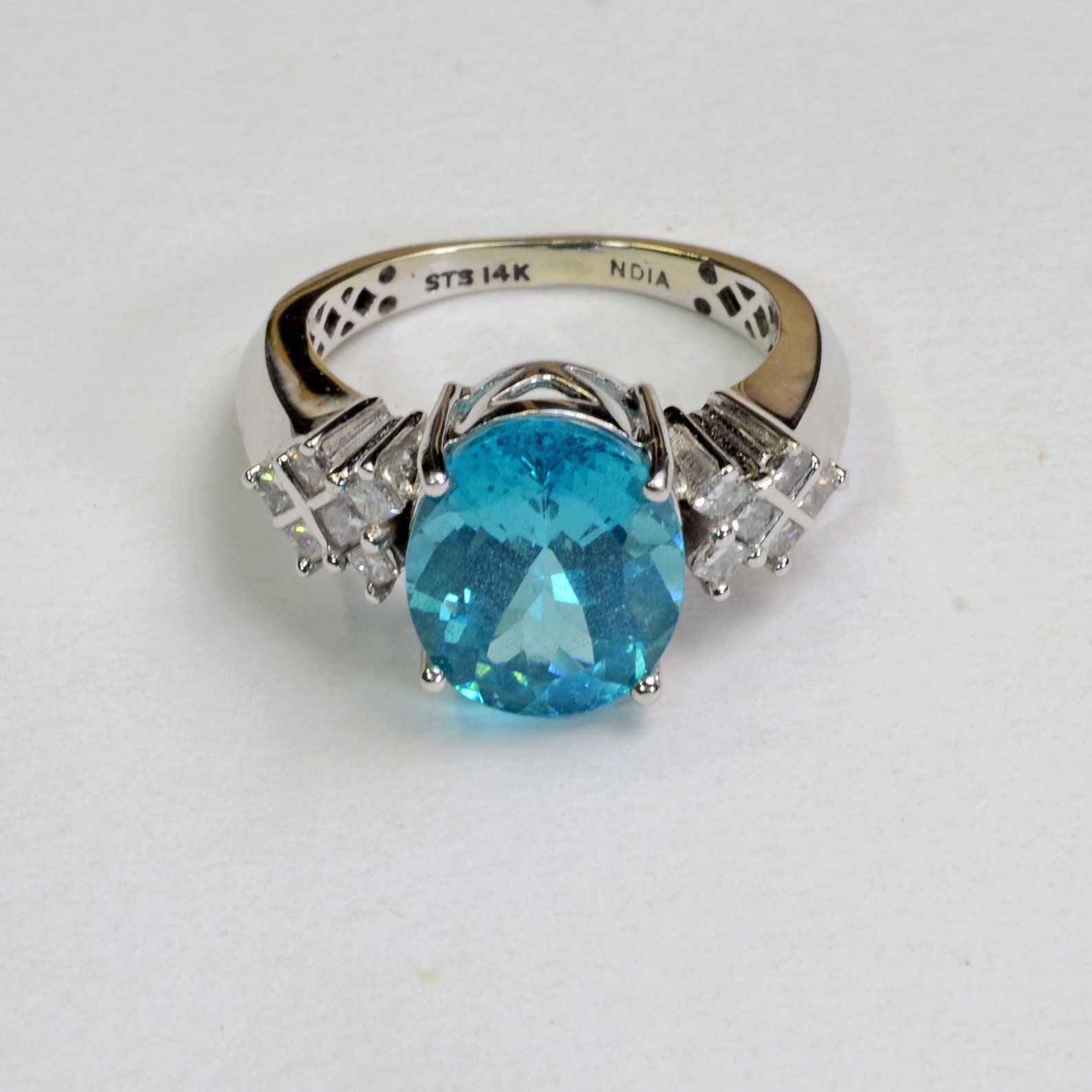 5CT Apatite Diamond 14k Gold Ring Vintage Ring Size 4.25 - Etsy