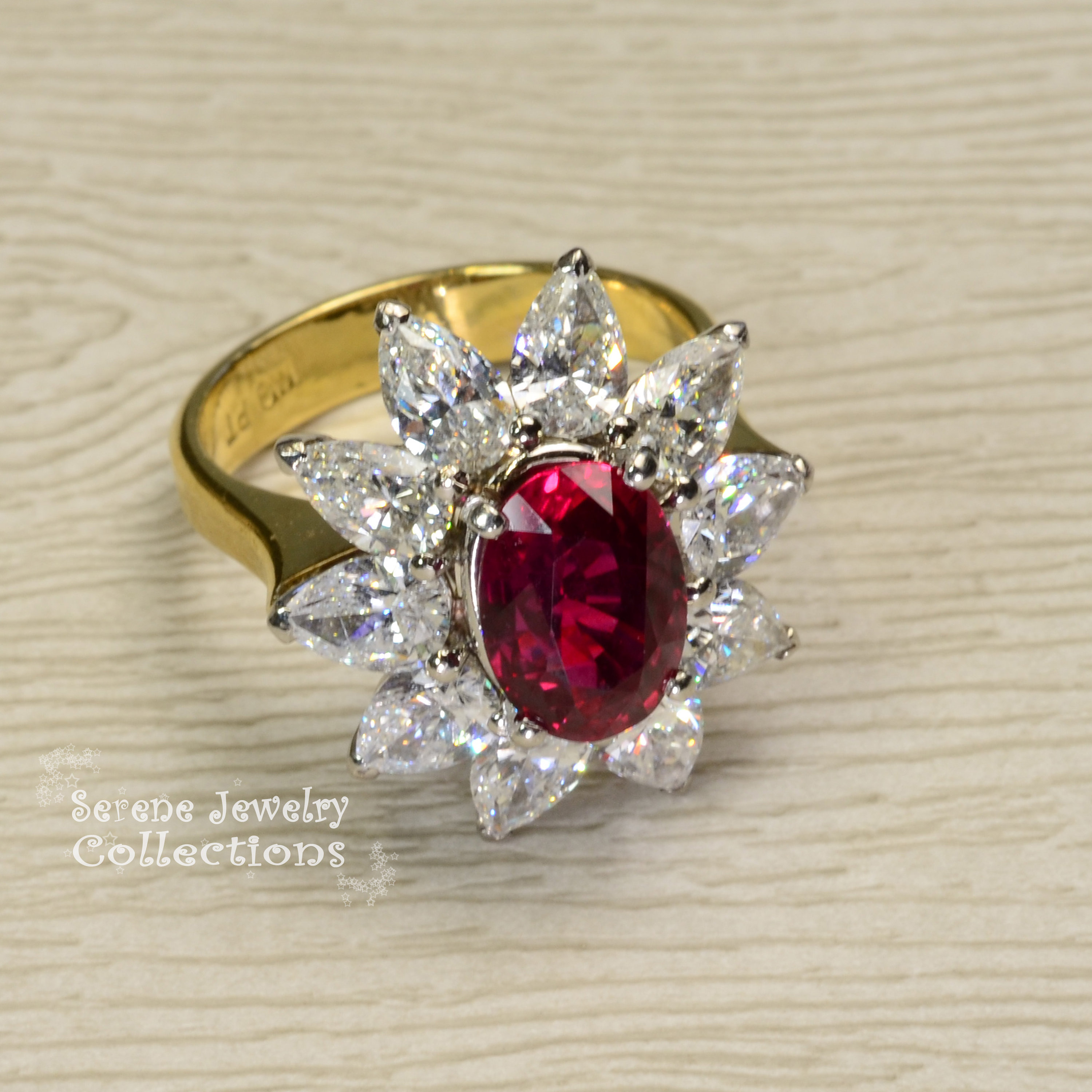 3ct Ruby Heat Only Diamond Ring Platinum 18k Gold Vintage Ring - Etsy