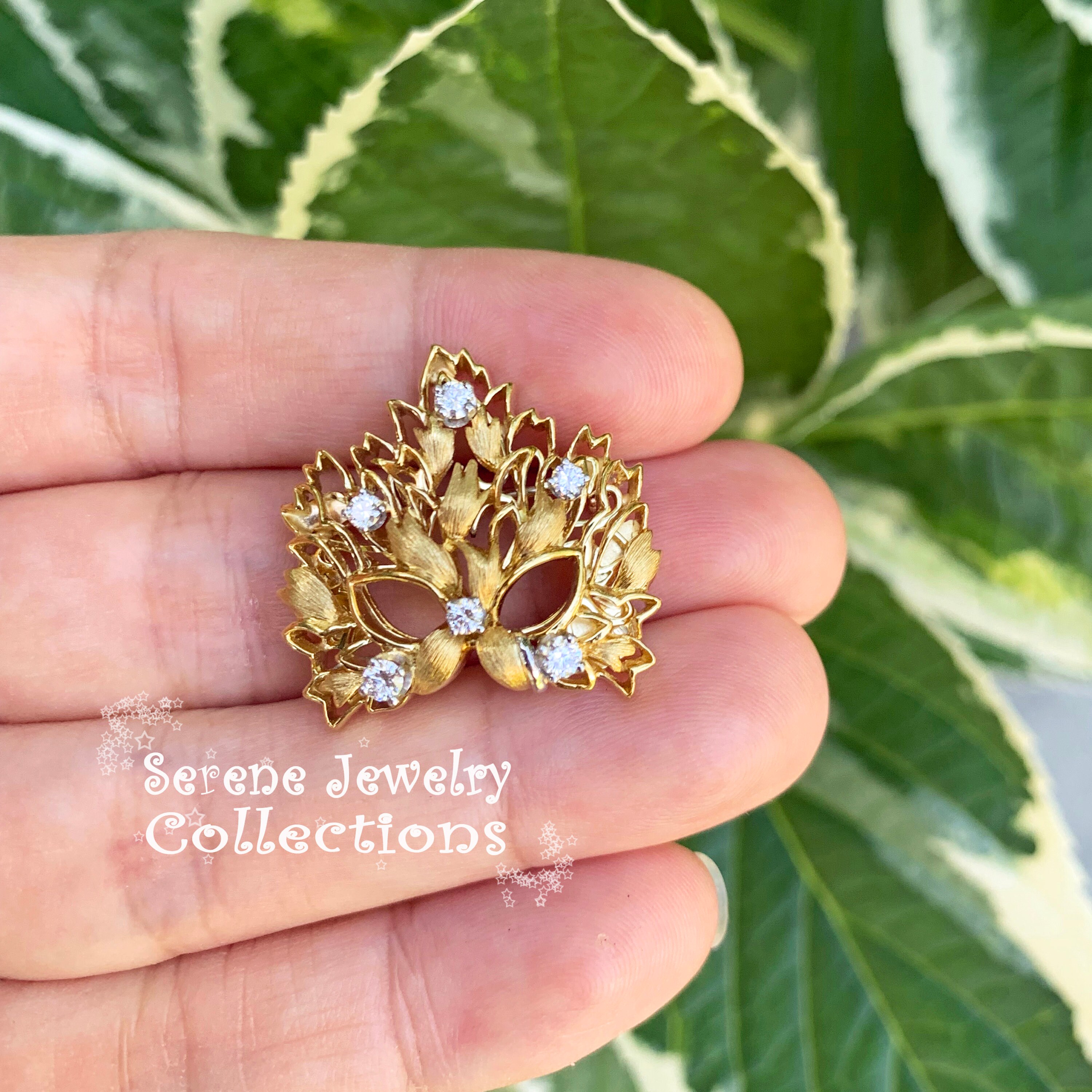 Henry Dunay Diamond 18k Yellow Gold Platinum Mask Brooch Vintage - Etsy