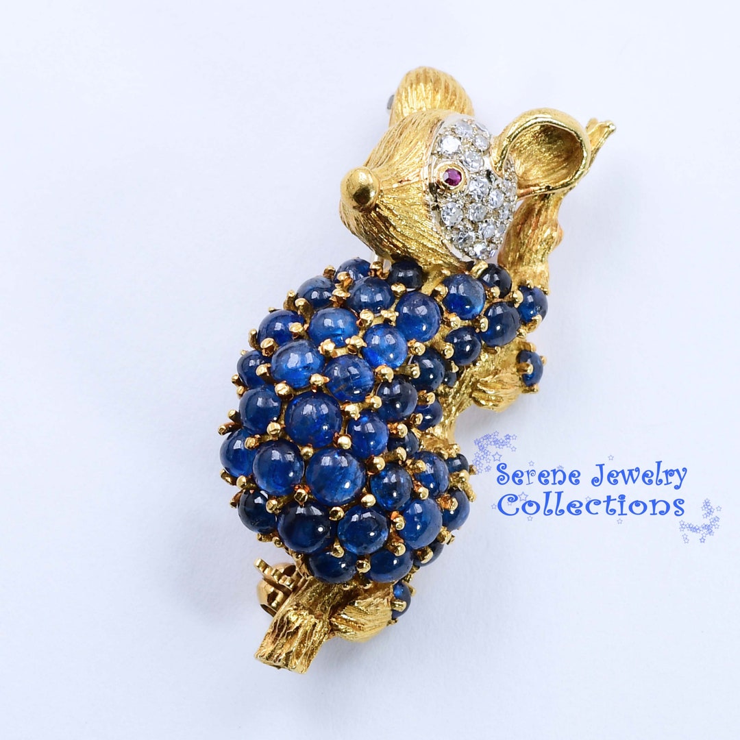 Sapphire Diamond Ruby 18k Solid Gold Koala Brooch Vintage - Etsy