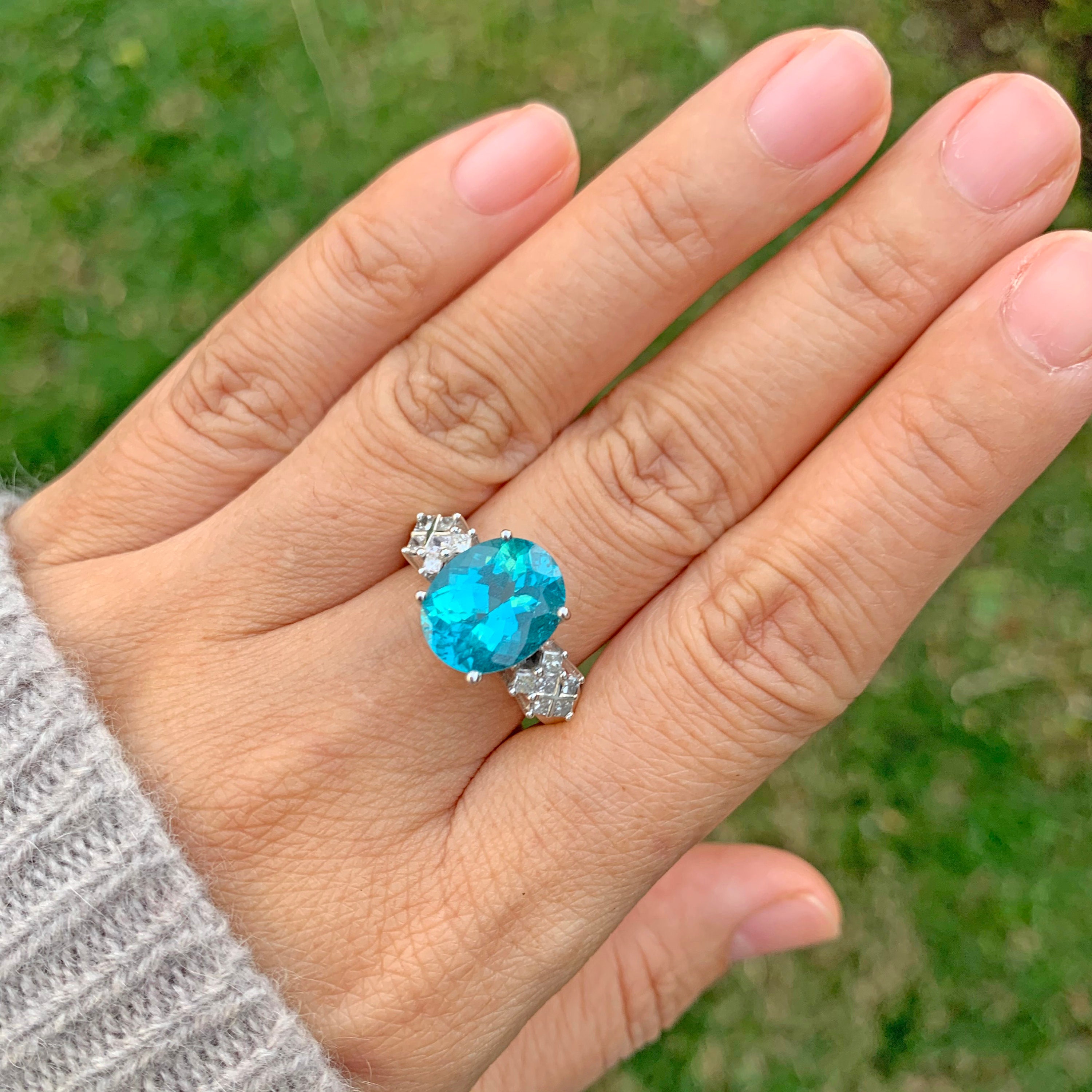 5CT Apatite Diamond 14k Gold Ring Vintage Ring Size 4.25 - Etsy