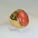 Japanese Momo Coral 18k Gold Ring Vintage Ring Size 6 - Etsy
