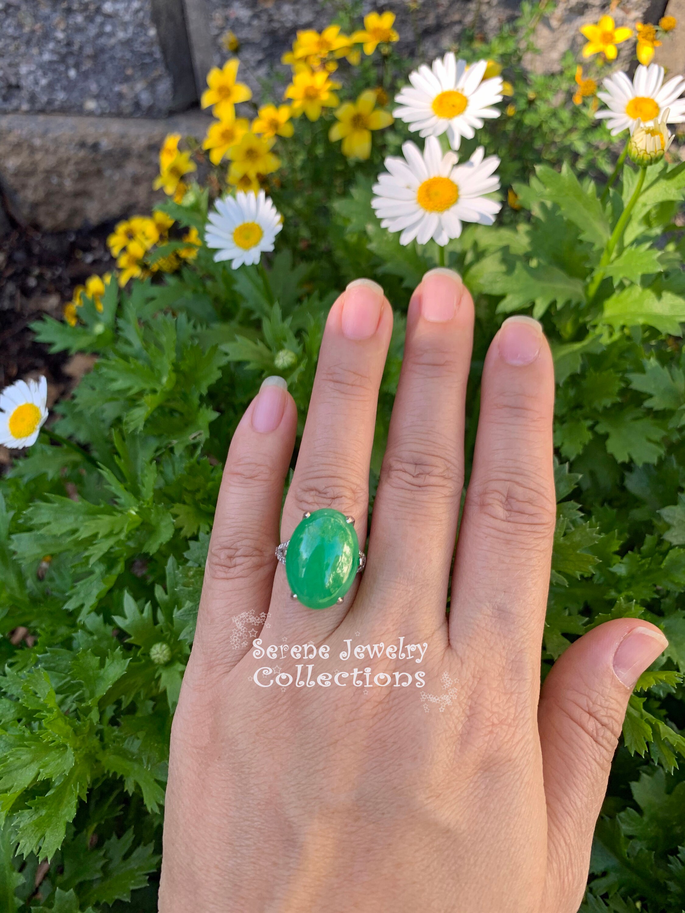 GIA Untreated Art Deco Antique 14CT Untreated A Jade Jadeite Diamond ...