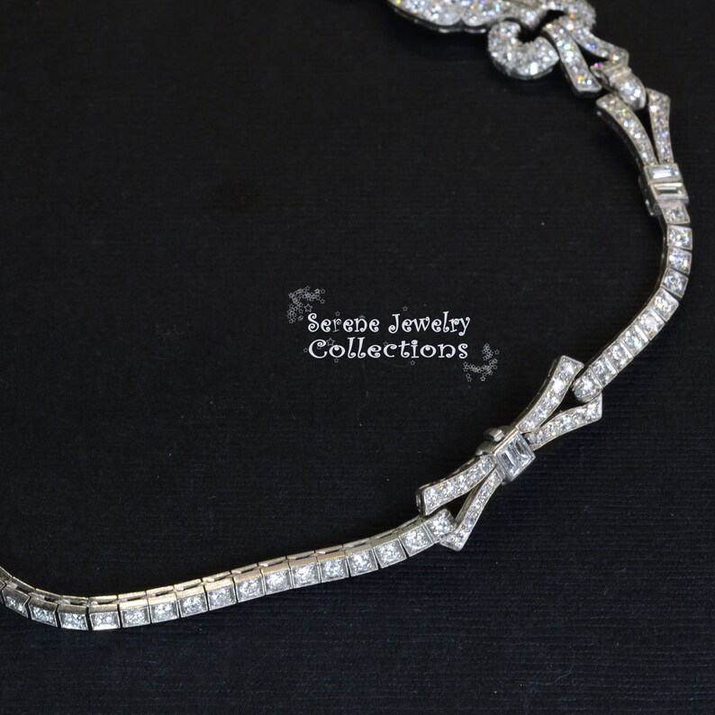 Antique Art Deco Fine 12.21CT Diamonds Platinum Convertible Necklace ...