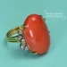 Japanese Momo Coral Diamond 18k Gold Ring Vintage Ring Size 6 - Etsy