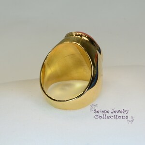 Japanese Momo Coral 18k Gold Ring Vintage Ring Size 6 - Etsy