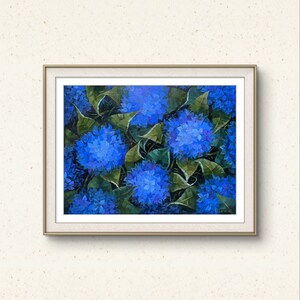 Over the Moon- 18 X 24 Inches Blue Hydrangea Painting, Oil Painting ...