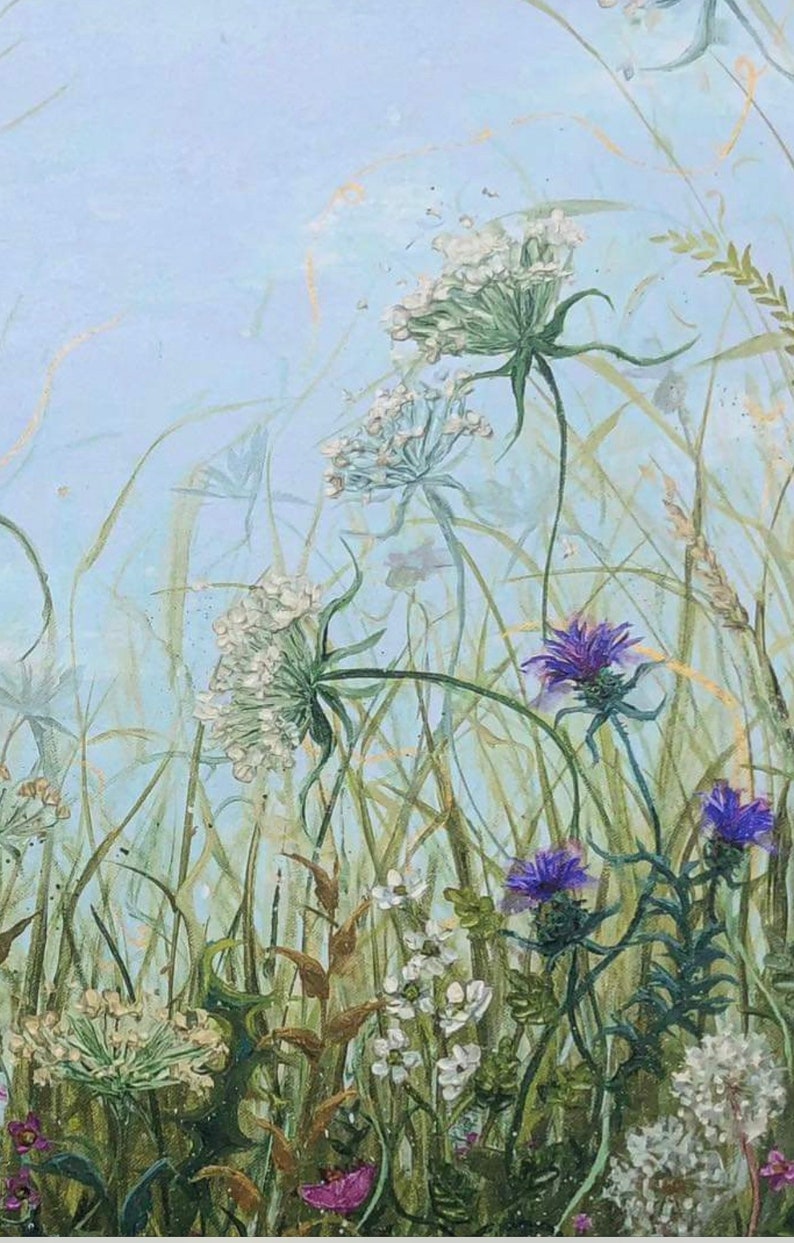 Wildflower Meadow Art Print – Giclee Floral Landscape by Cathy Lewis - Etsy