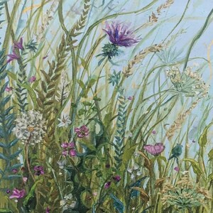 Wildflower Meadow Art Print – Giclee Floral Landscape by Cathy Lewis - Etsy
