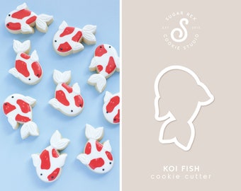Koi Fish 100 Cookie Cutter and Stamp embossed - Etsy