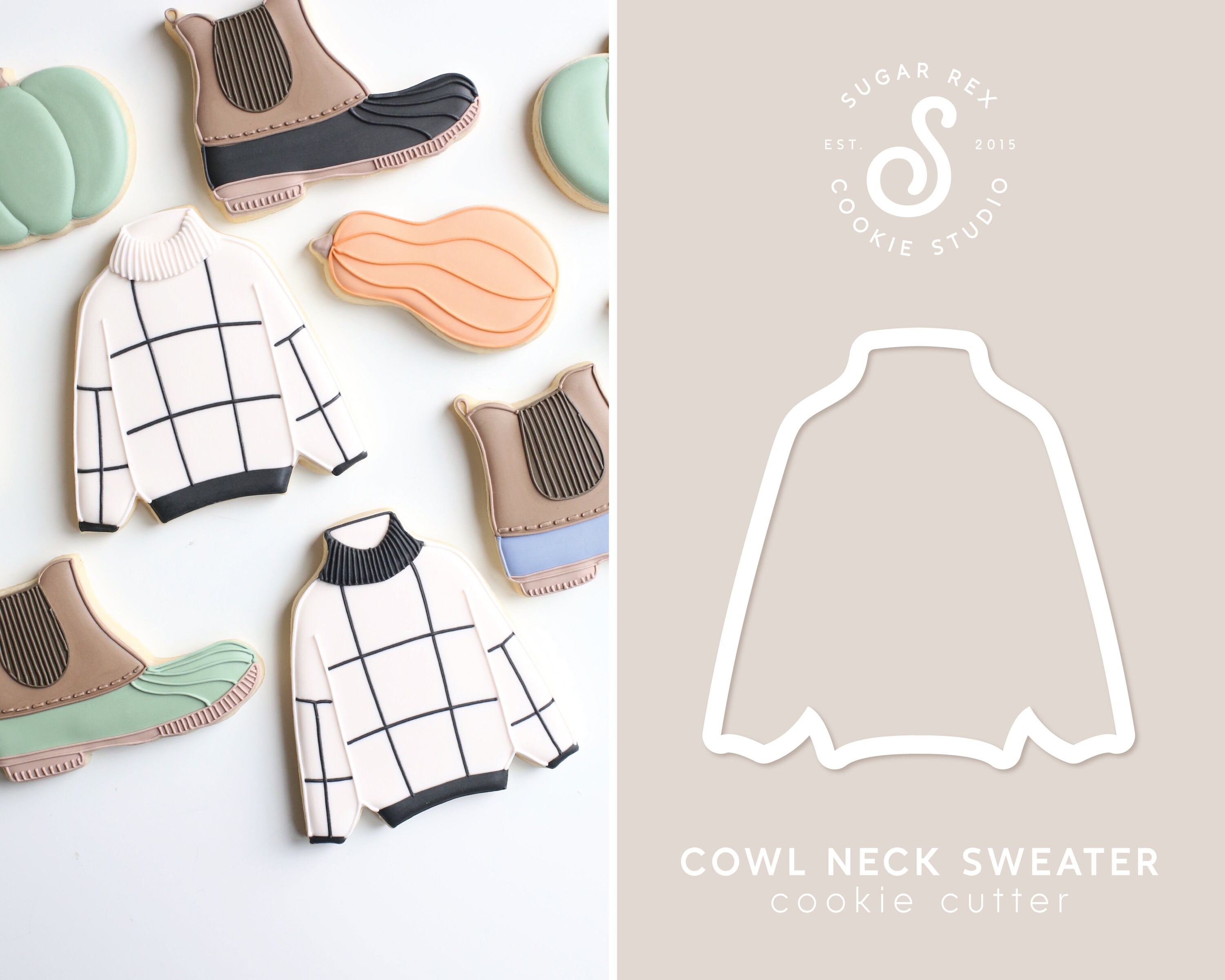Cowl Neck Sweater Cookie Cutter - Etsy