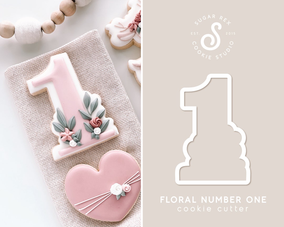 Floral Number One Cookie Cutter - Etsy