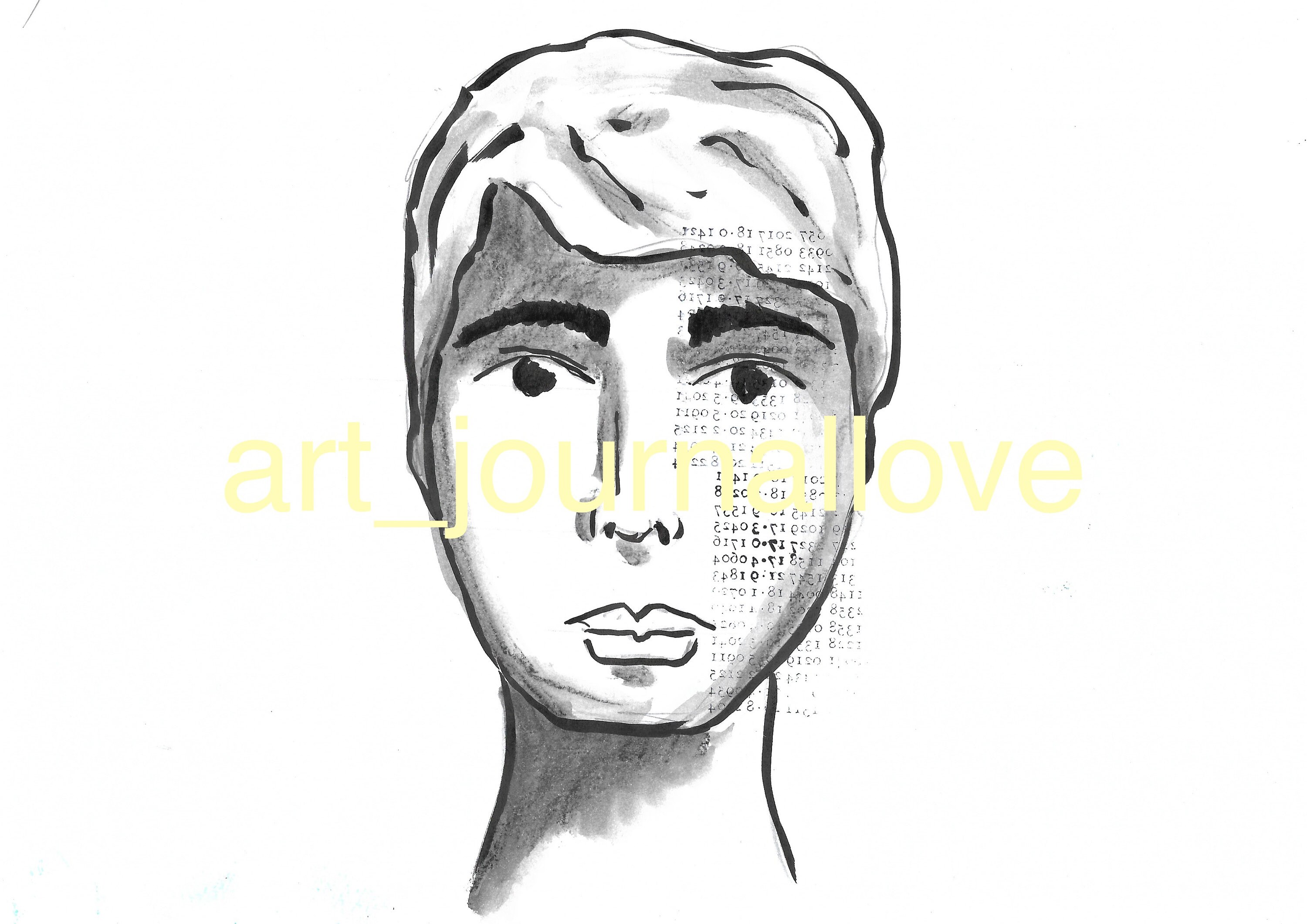 Hand Drawn Face Images for Art Journaling - Etsy