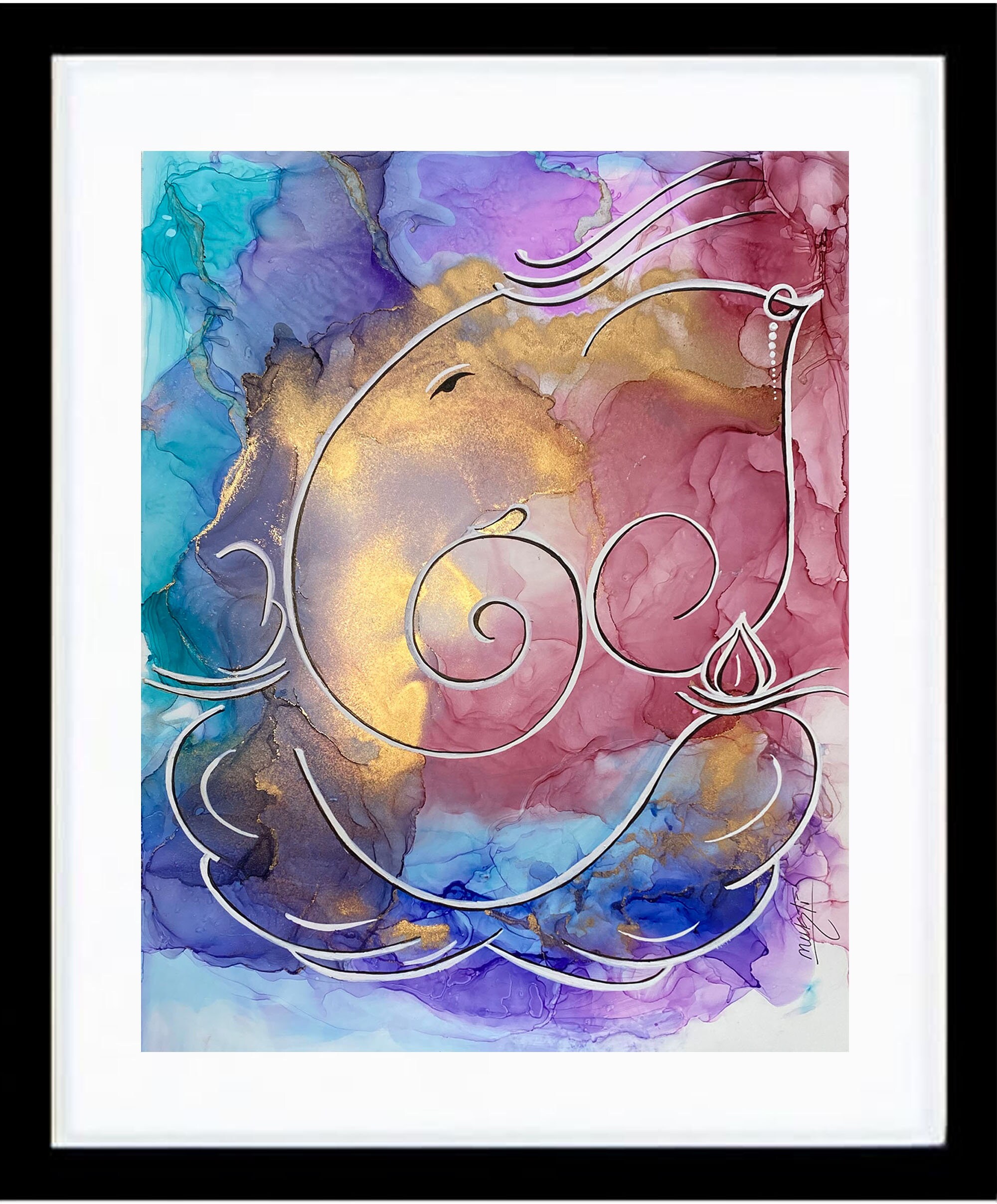 Ganesha, Lord Ganesha, Original Artwork, Wall Art, Alcohol Ink ...