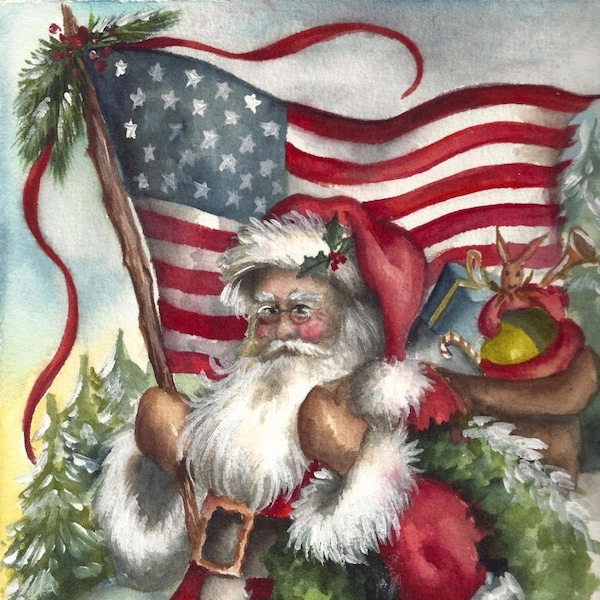 Patriotic Santa - Etsy