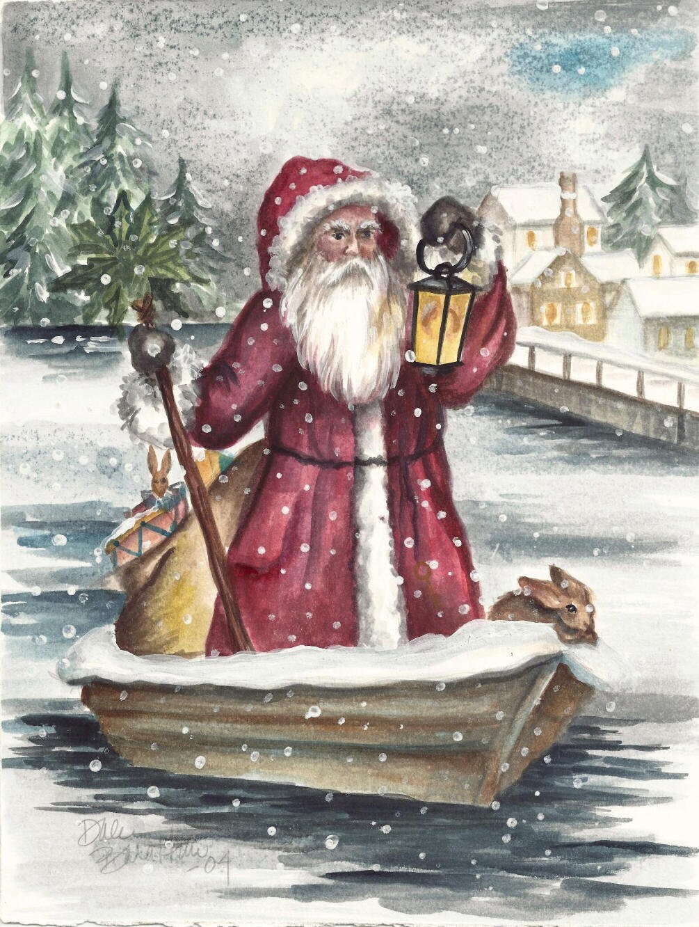 Santa Arriving by Boat - Etsy