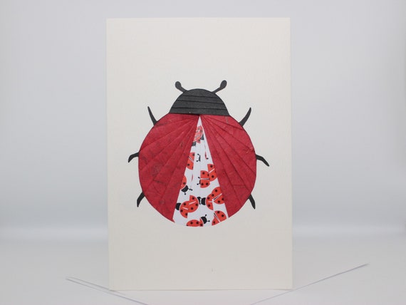 Ladybug Blank Greeting Card Unique Handmade Iris Folding | Etsy