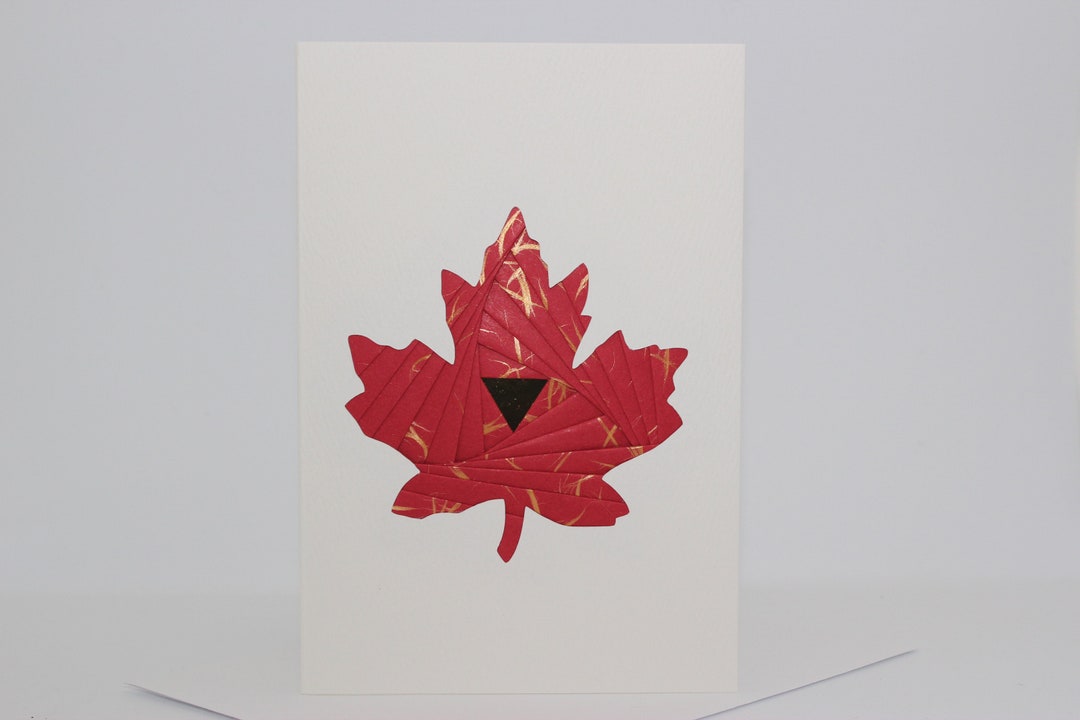 Maple Leaf - Blank Greeting Card - Unique Handmade Iris Folding Gift ...