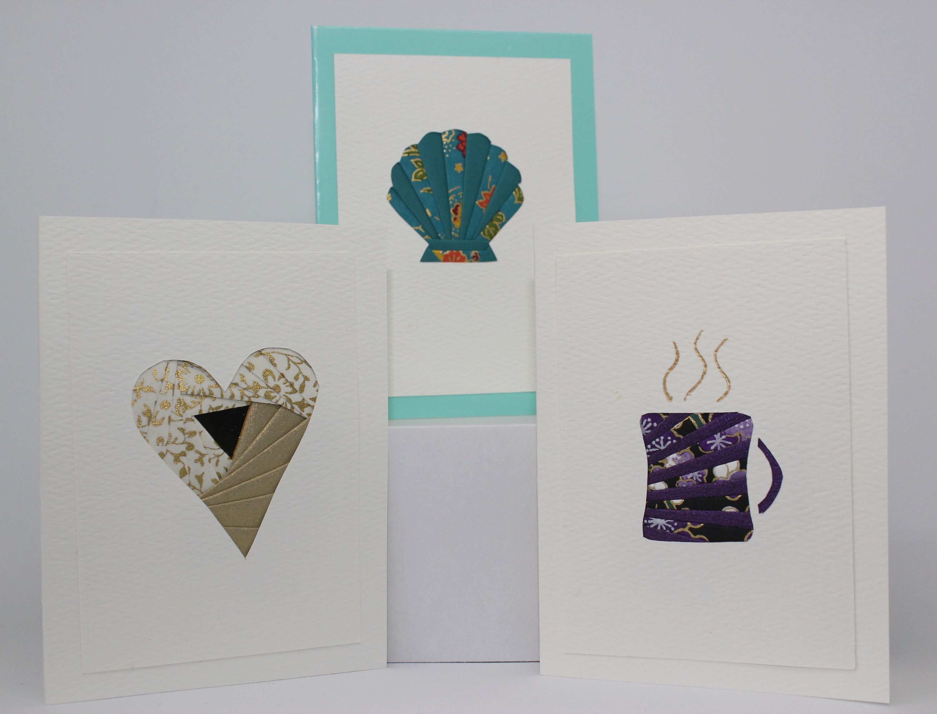 Assorted Set of 3 Small Gift Cards Unique Handmade Iris | Etsy