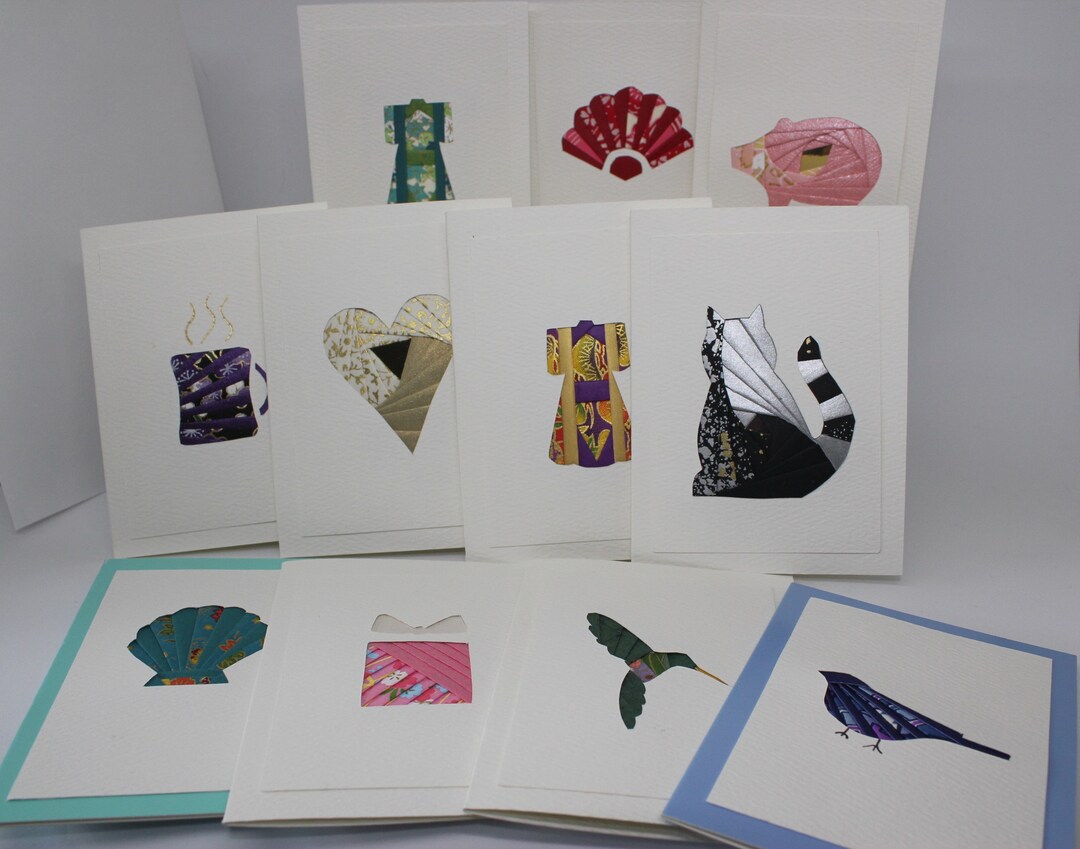 Assorted Set of 3 Small Gift Cards Unique Handmade Iris Folding Gift ...