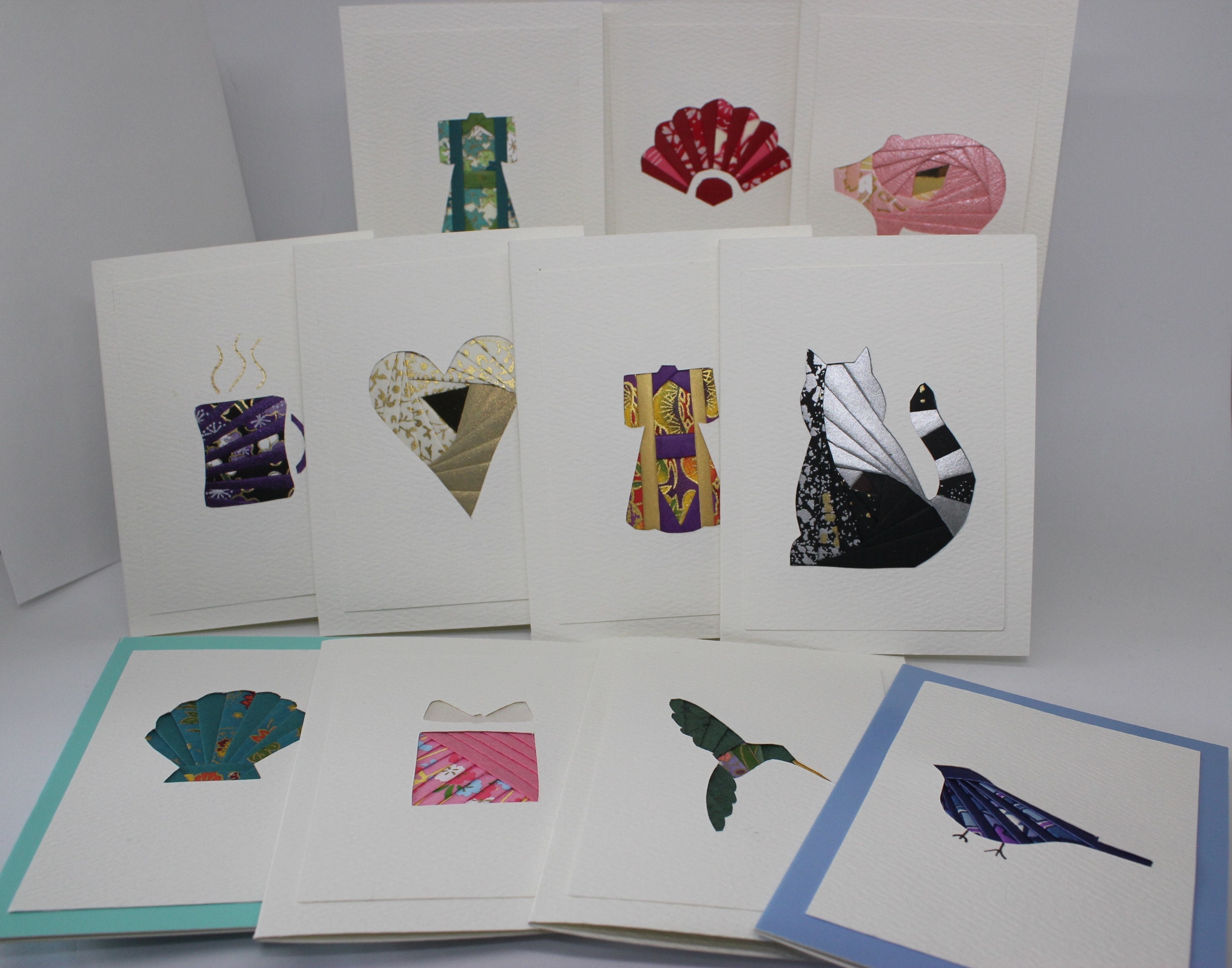 Assorted Set of 3 Small Gift Cards Unique Handmade Iris | Etsy