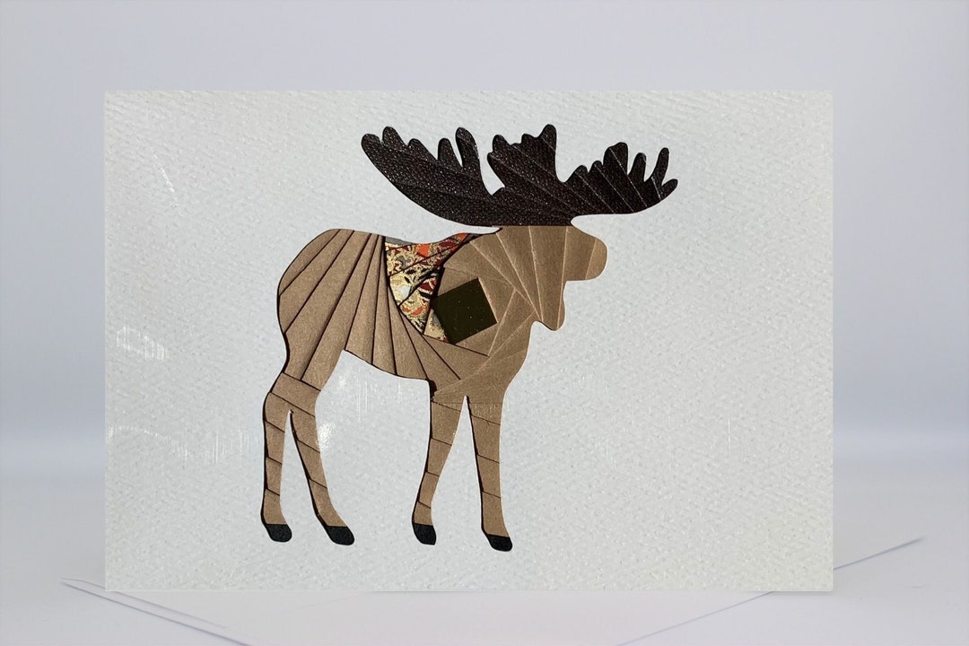 Moose Blank Greeting Card Unique Handmade Iris Folding Gift Card Canada ...