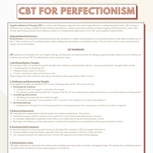 CBT for Perfectionism; Cognitive Behavioral Therapy for Perfectionism ...