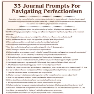 33 Journal Prompts for Navigating Perfectionism; Perfectionism ...