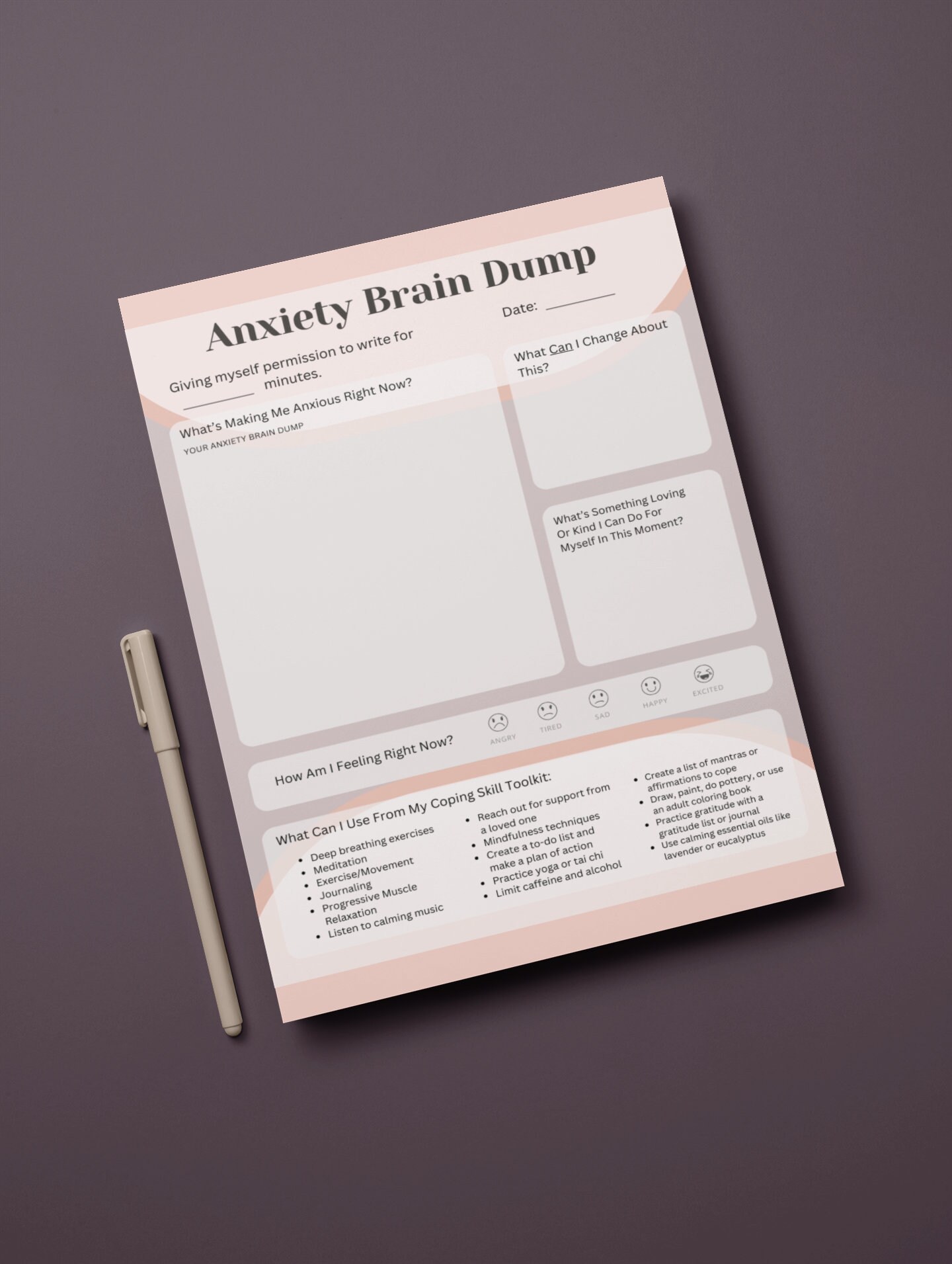 Anxiety Brain Dump - Etsy