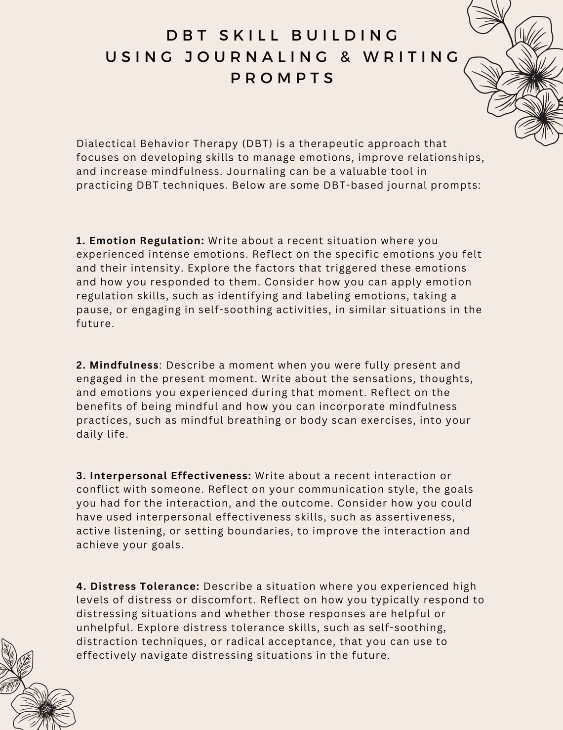 DBT Skill Building Using Journaling and Writing Prompts DBT Skills DBT ...