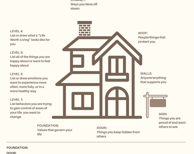 DBT House Worksheet With Instruction Page - Etsy Canada
