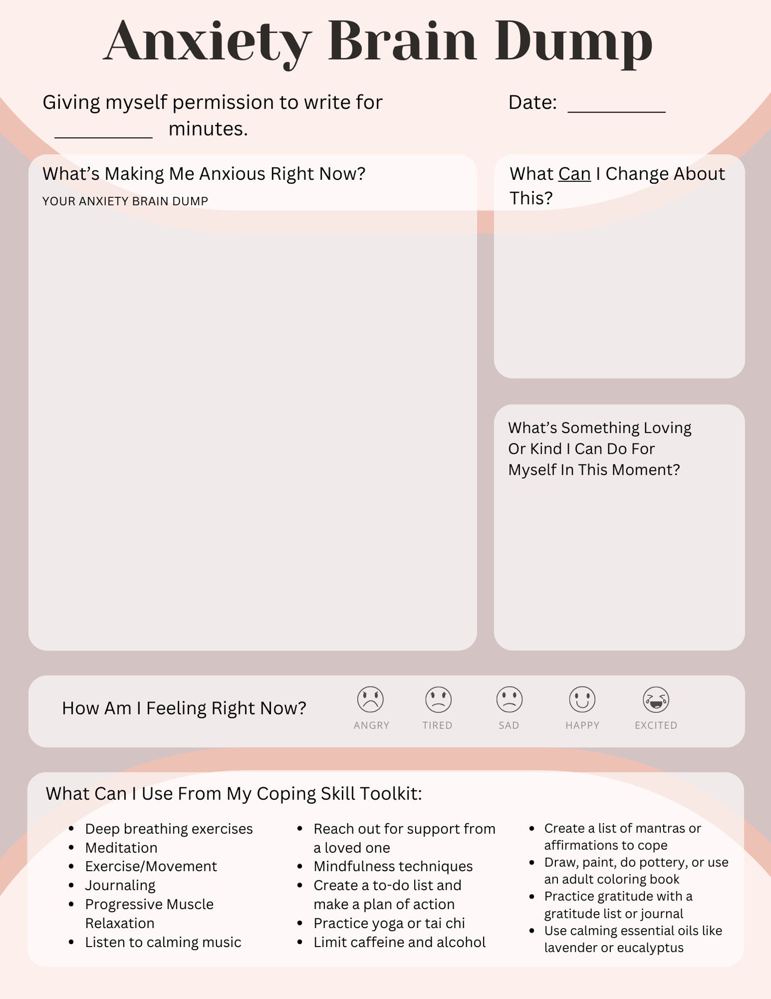 Anxiety Brain Dump - Etsy
