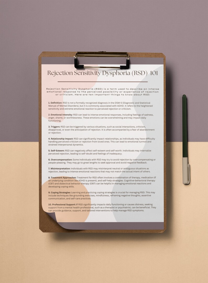 Rejection Sensitivity Dysphoria 101 RSD Information Understanding ...