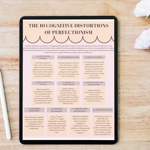 Perfectionism Cognitive Distortions Worksheet: Perfectionist Resources ...