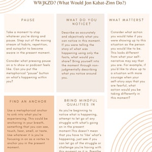 Mindfulness Cheat Sheet (DBT & ACT) - Etsy