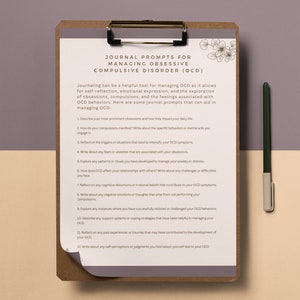 OCD Journal Prompts: Obsessive Compulsive Disorder Therapy Tools - Etsy