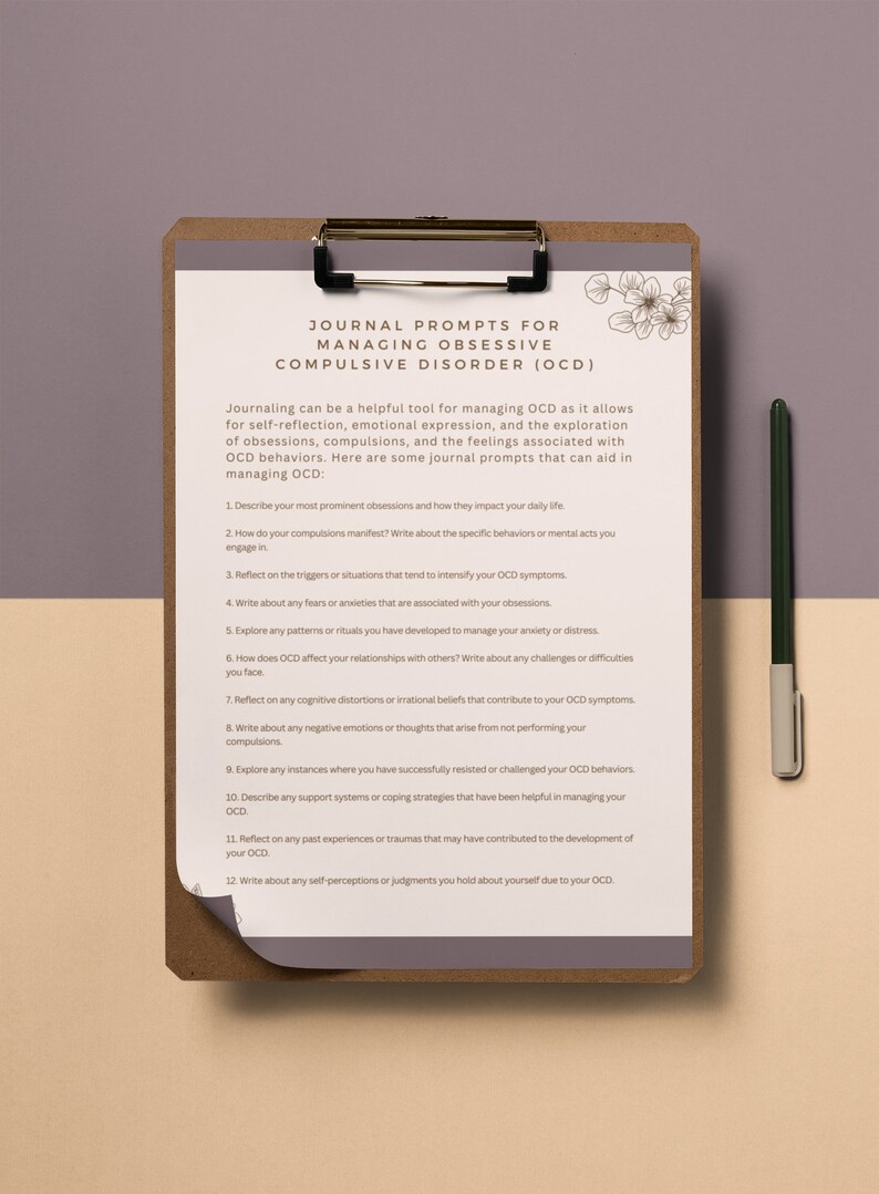 OCD Journal Prompts Journaling With OCD Obsessive Compulsive Disorder ...