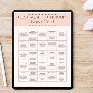 Polyvagal Techniques Bingo Card; Polyvagal Theory Resources; Polyvagal Techniques; Self ...