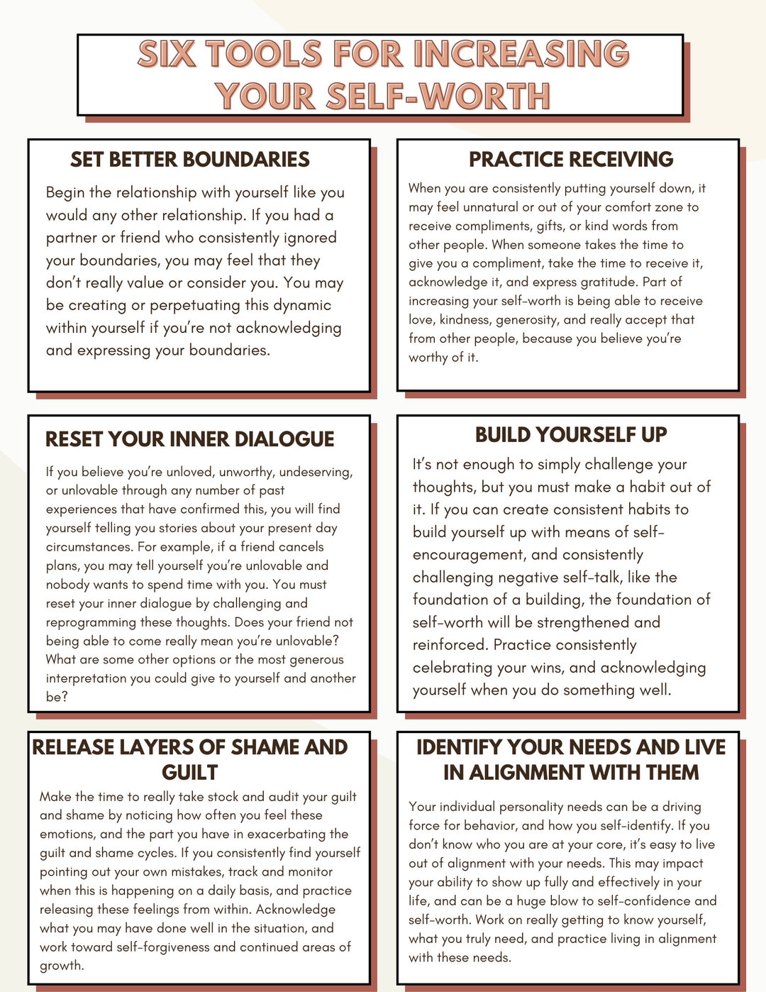 Six Tools For Increasing Your Self worth Self esteem Building Self